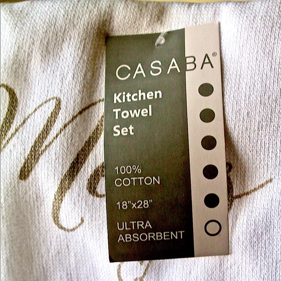Casaba | Kitchen | Casaba Kitchen Towels Set2 Meals Memories Cotton ...
